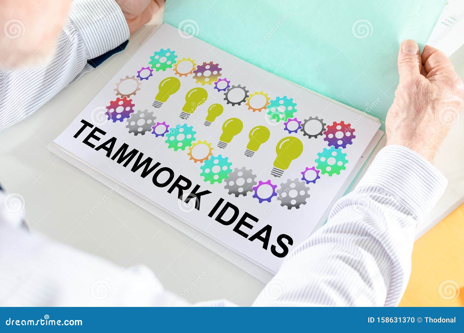 Teamwork Idea Concept on a Paper Stock Photo - Image of cogwheel ...