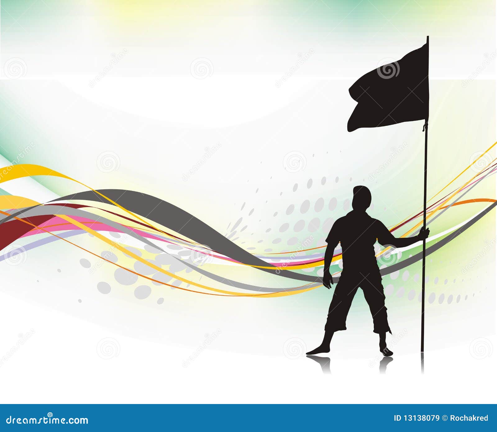 Man holding a flag stock vector. Illustration of abstract - 13138079