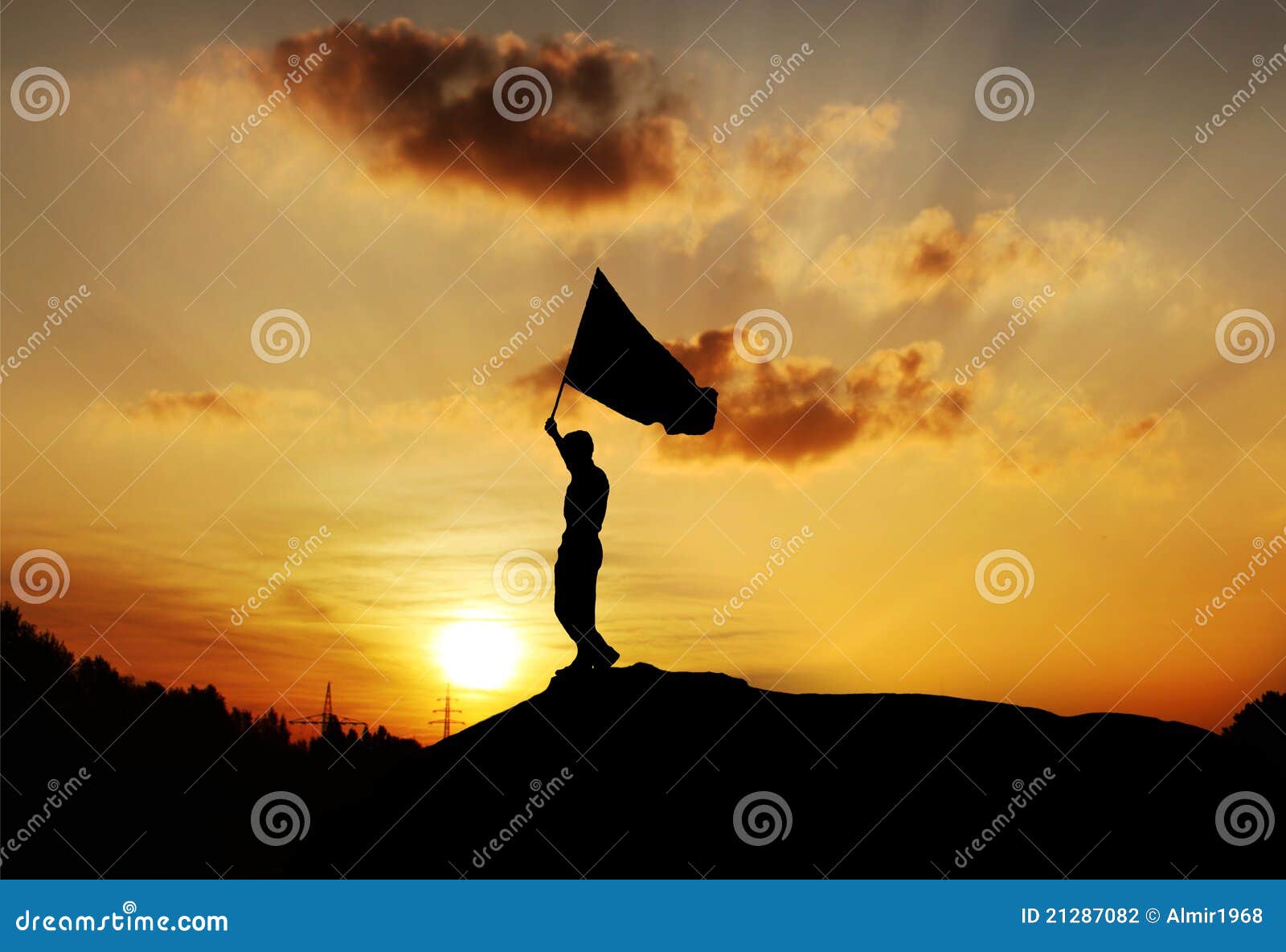 Man Holding Flag Stock Photography - Image: 21287082