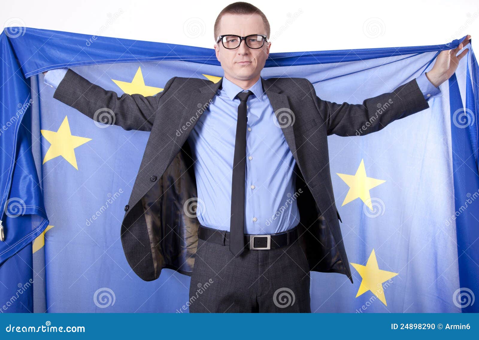 Man Holding Flag of European Union Stock Photo - Image of european ...