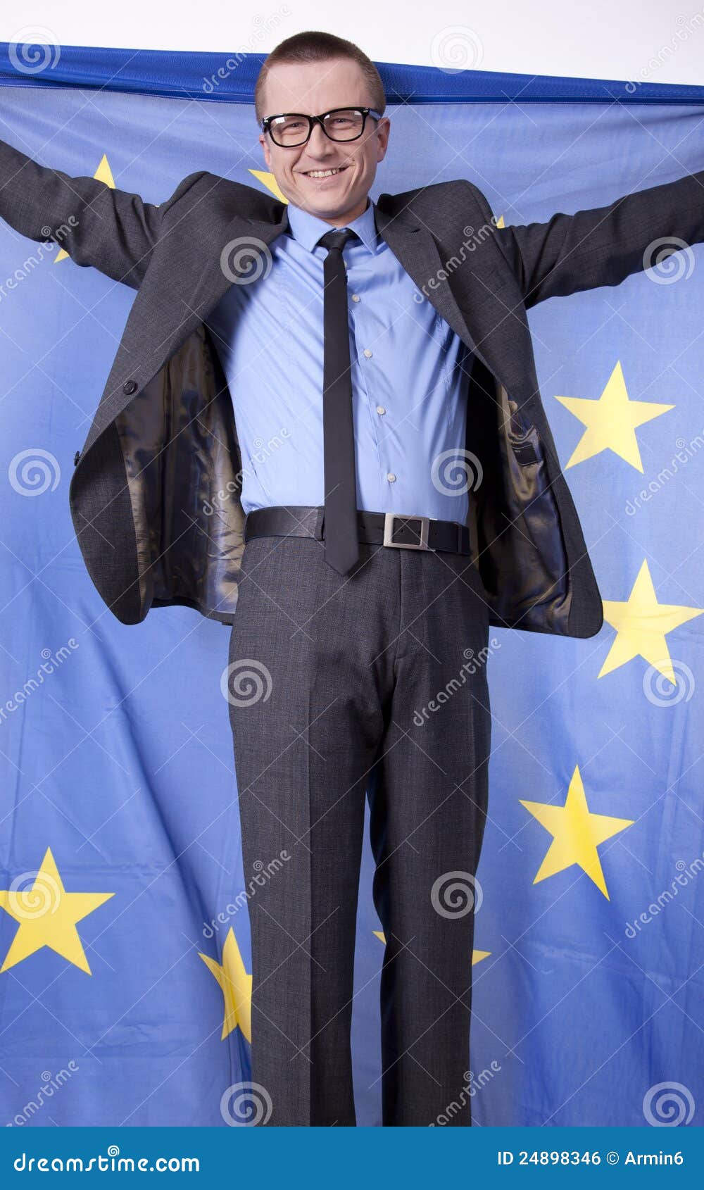 Man Holding Flag of European Union Stock Photo - Image of team, proud ...