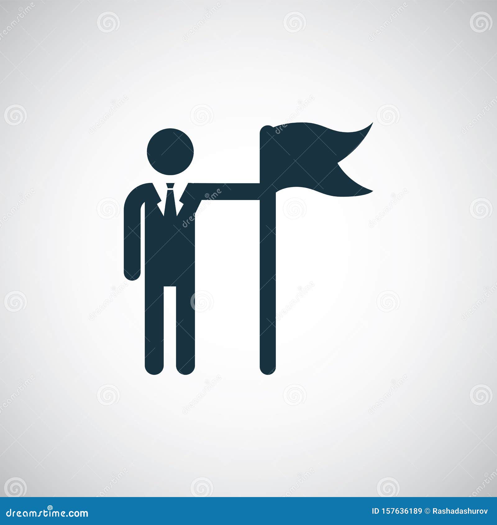 Man Holding Flag Icon Simple Flat Stock Vector - Illustration of ...