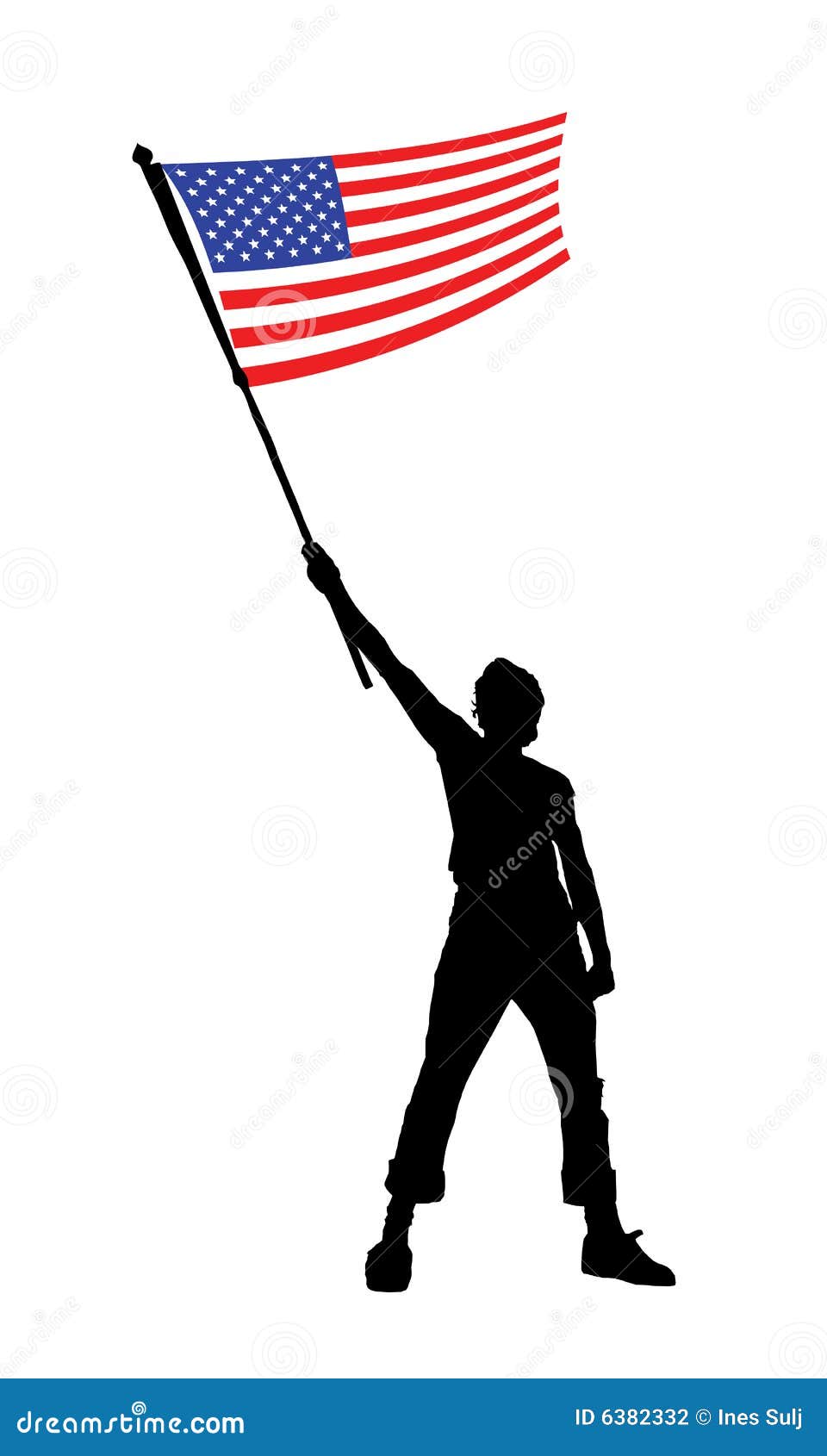 Man Holding a Flag of Usa, Vector Illustration Stock Vector ...