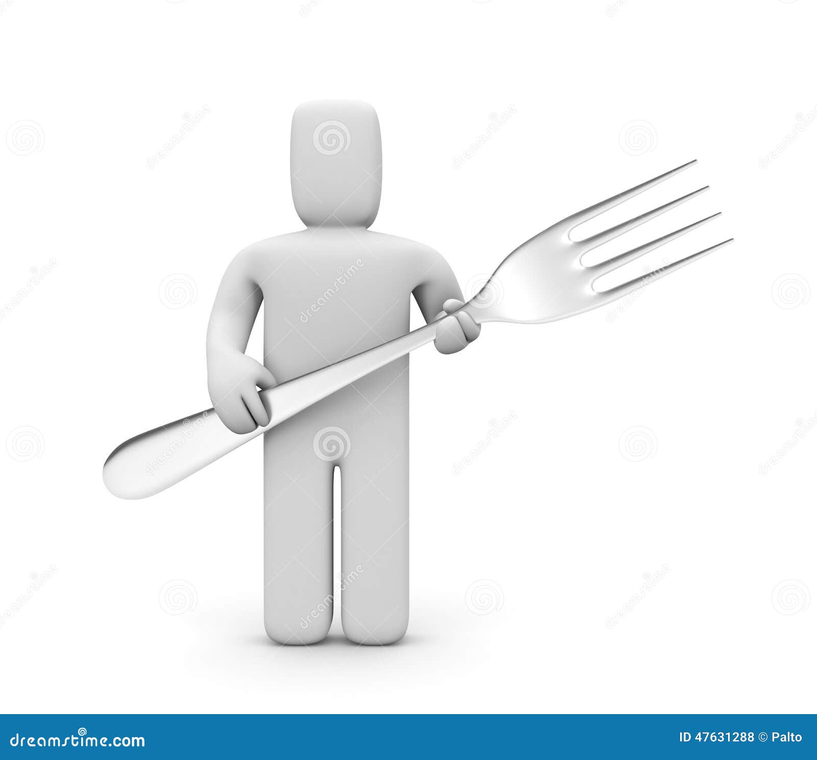 Man holding a fork stock illustration. Illustration of silver - 47631288