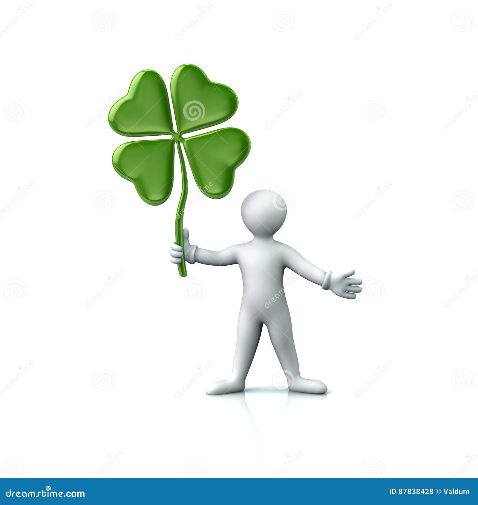 Man Holding Four Leaf Clover Stock Illustration - Illustration of green ...