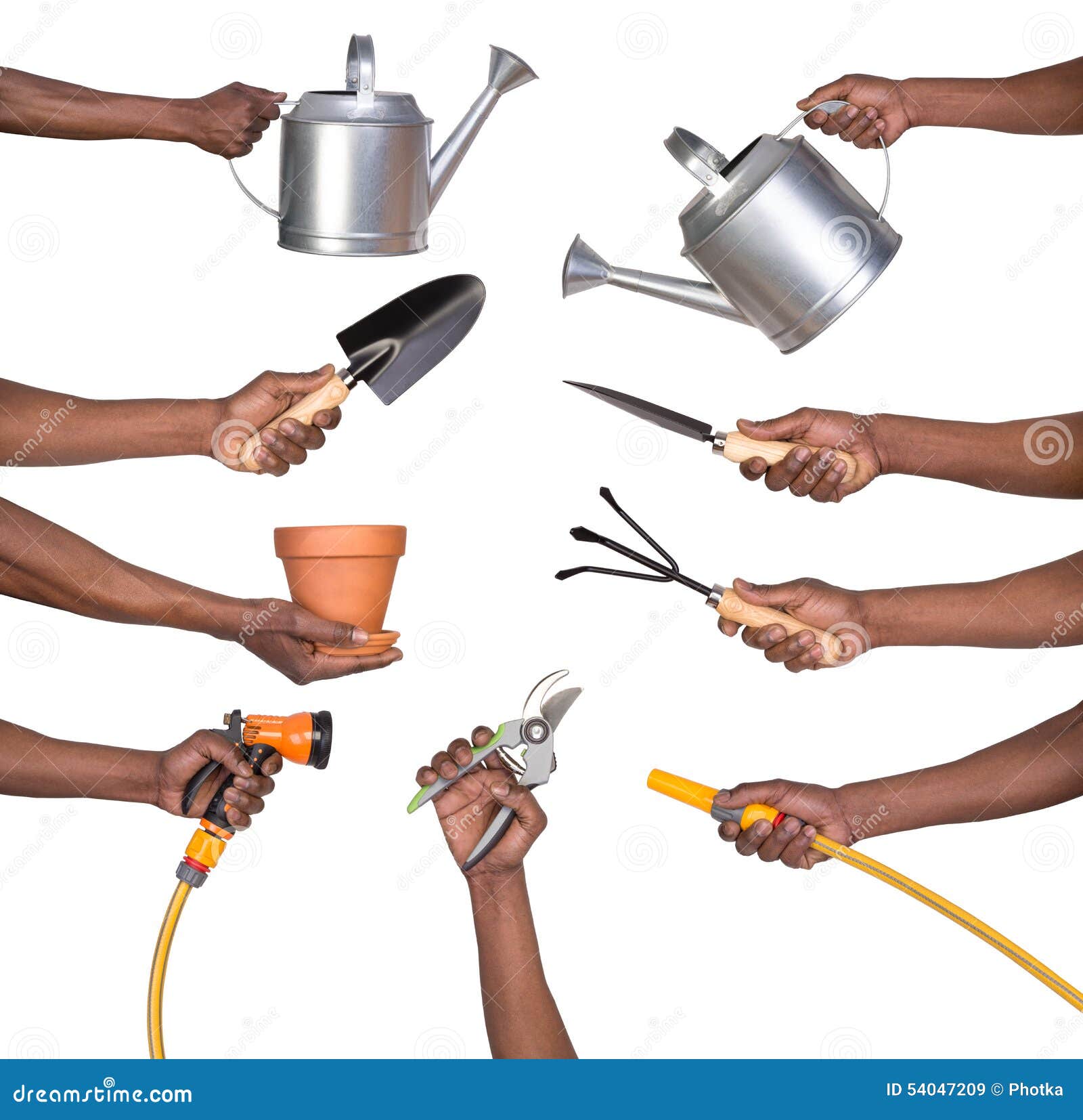 Man Holding Gardening Tools Stock Image - Image of rake, secateurs ...