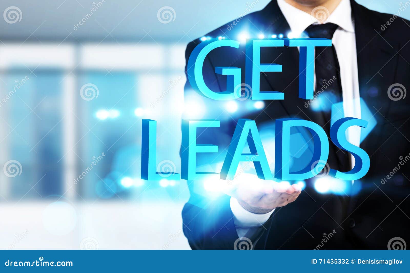 Man Holding Get Leads Writing Stock Photo - Image of marketing ...