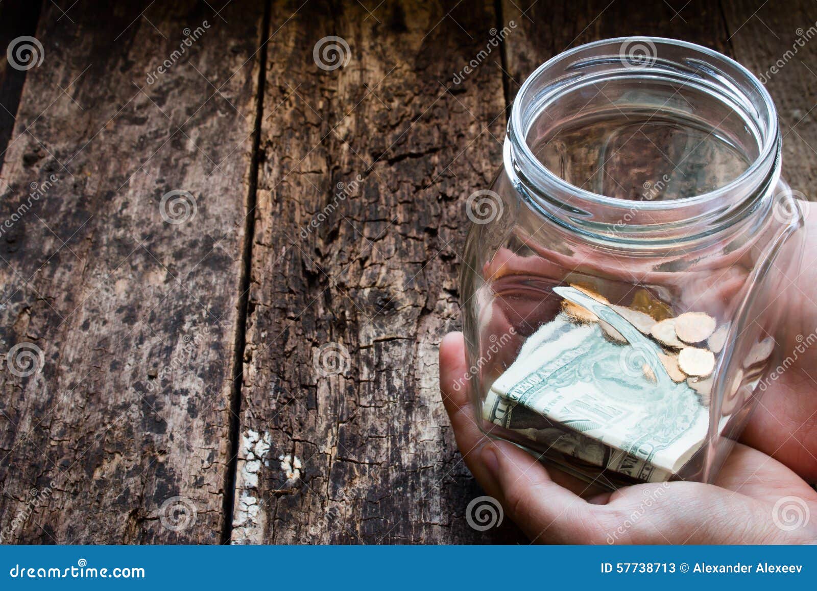 Man Holding a Glass Jar for Donations Box Stock Image - Image of ...
