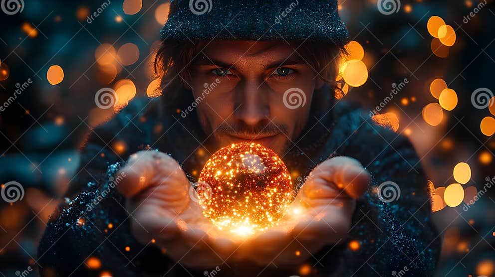 Man Holding Glowing Orb stock illustration. Illustration of design ... Man Holding Glowing Orb stock illustration. Illustration of design ...