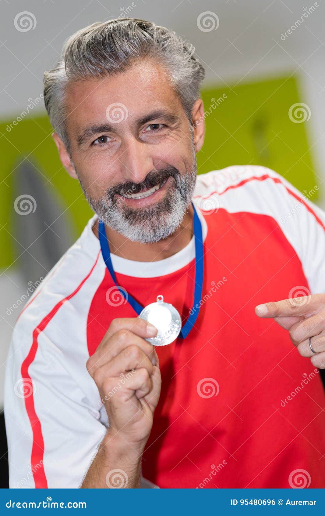 Man Holding Gold Medal Winner in Competition Stock Photo - Image of ...