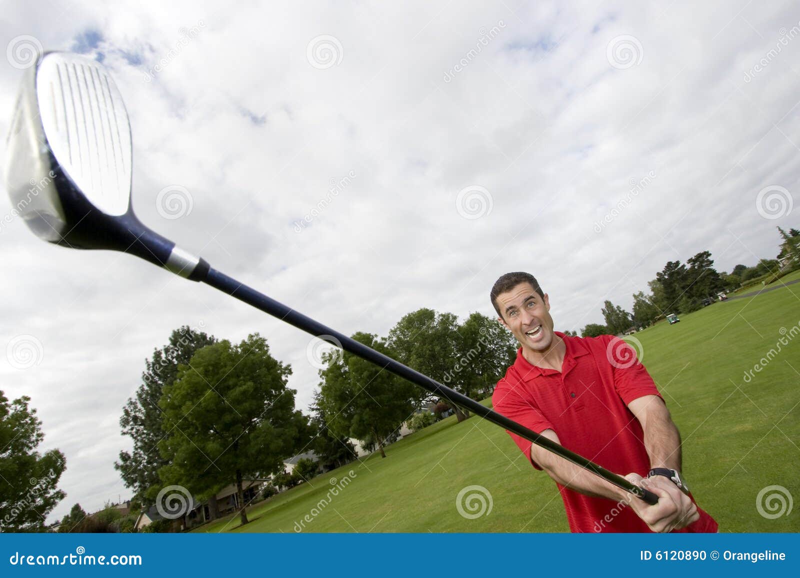 Man Holding Golf Club - Horizontal Stock Photo - Image of standing ...