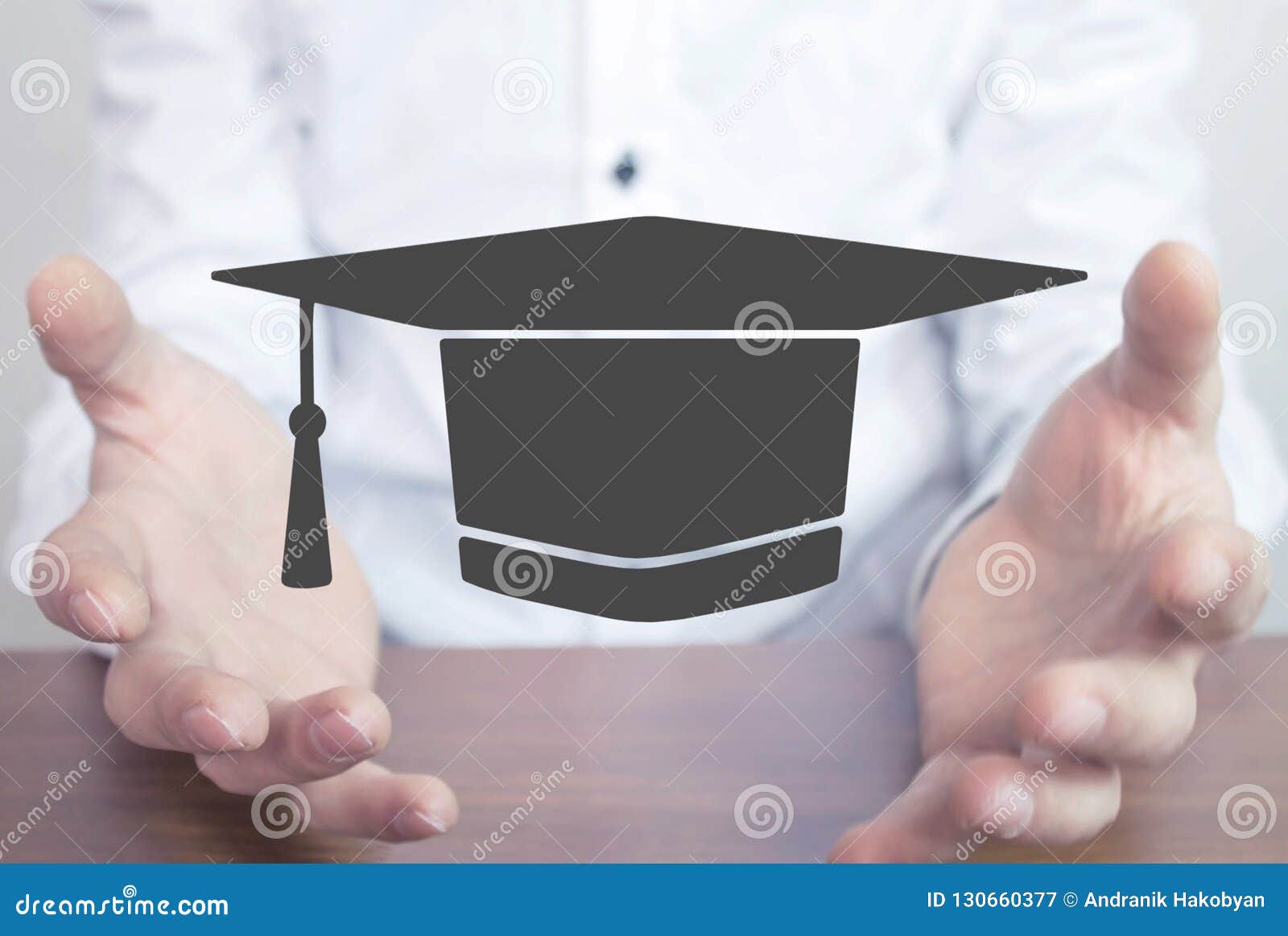Man Holding Graduation Cap. Education Concept Stock Image - Image of ...