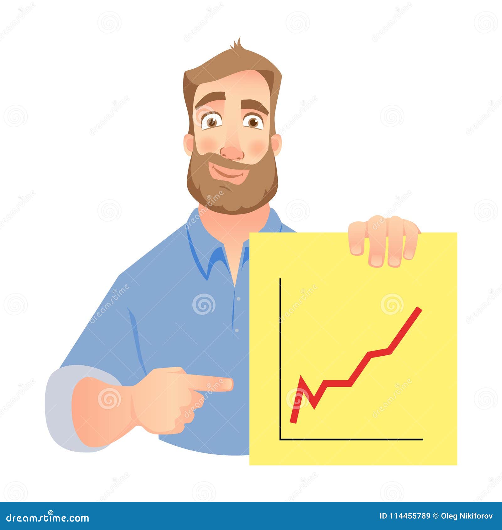 Man Holding Graphs Cartoon Vector | CartoonDealer.com #114455789