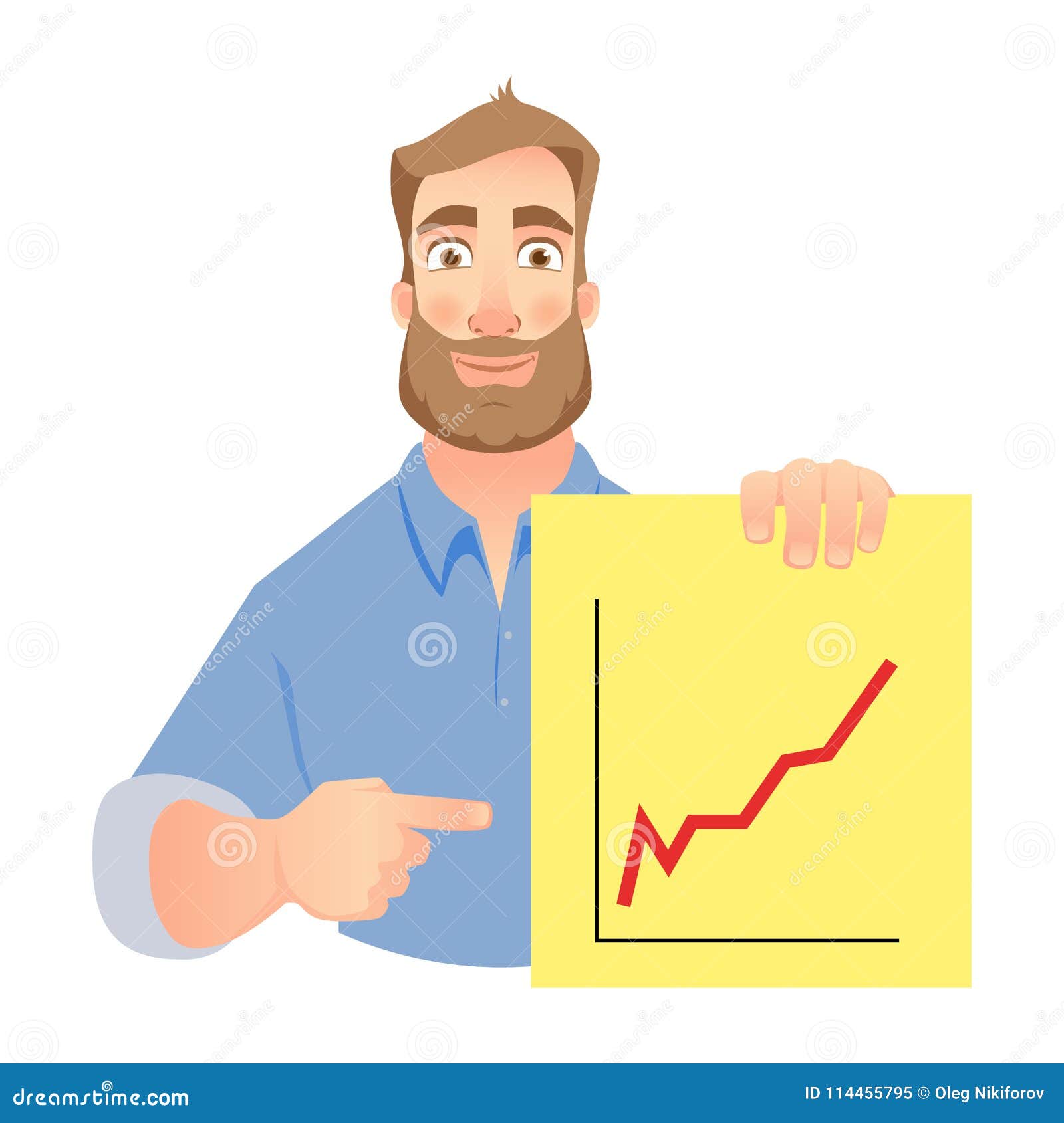 Man Holding Graphs Cartoon Vector | CartoonDealer.com #114455789