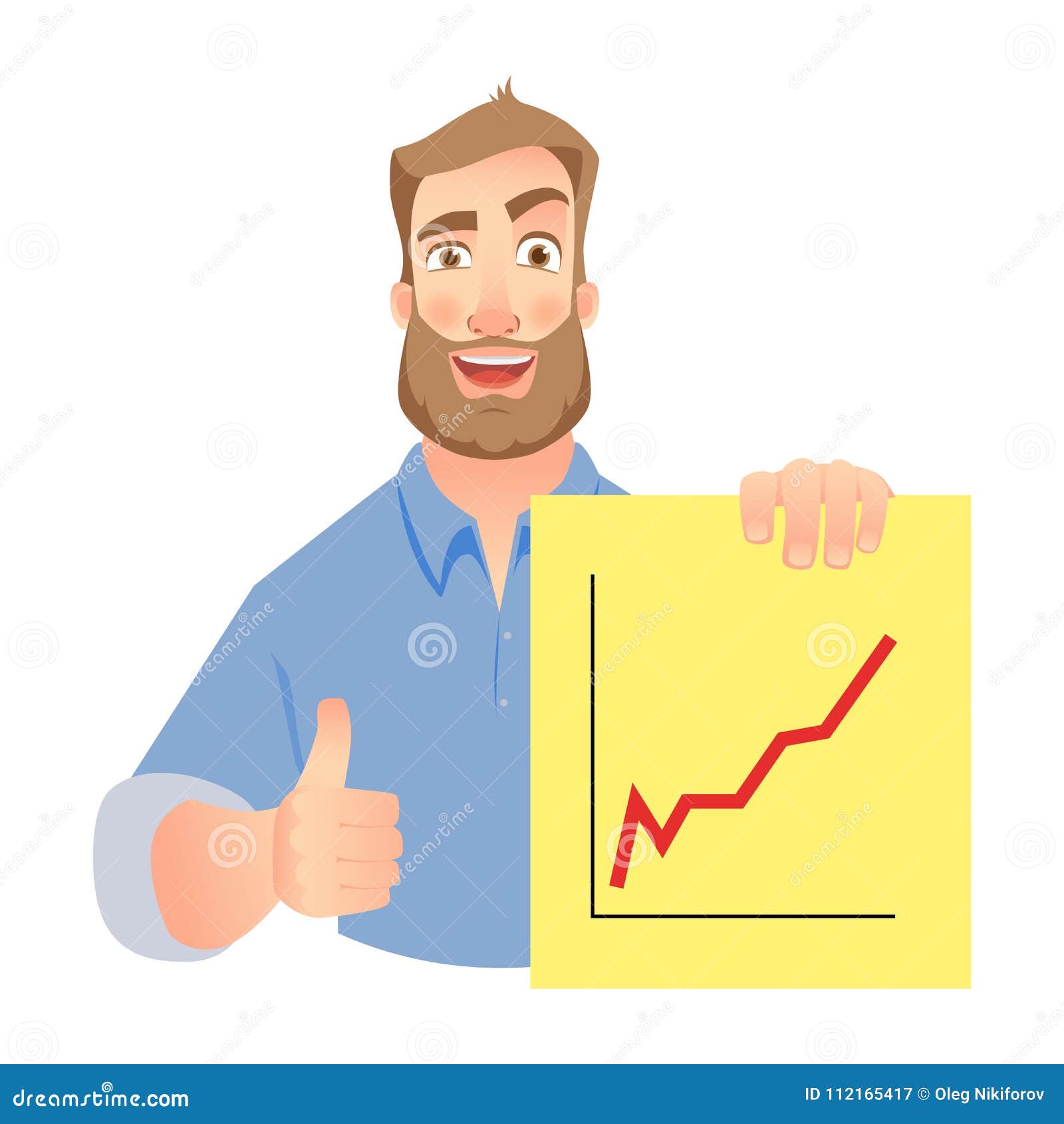 Man holding graphs stock vector. Illustration of investor - 112165417