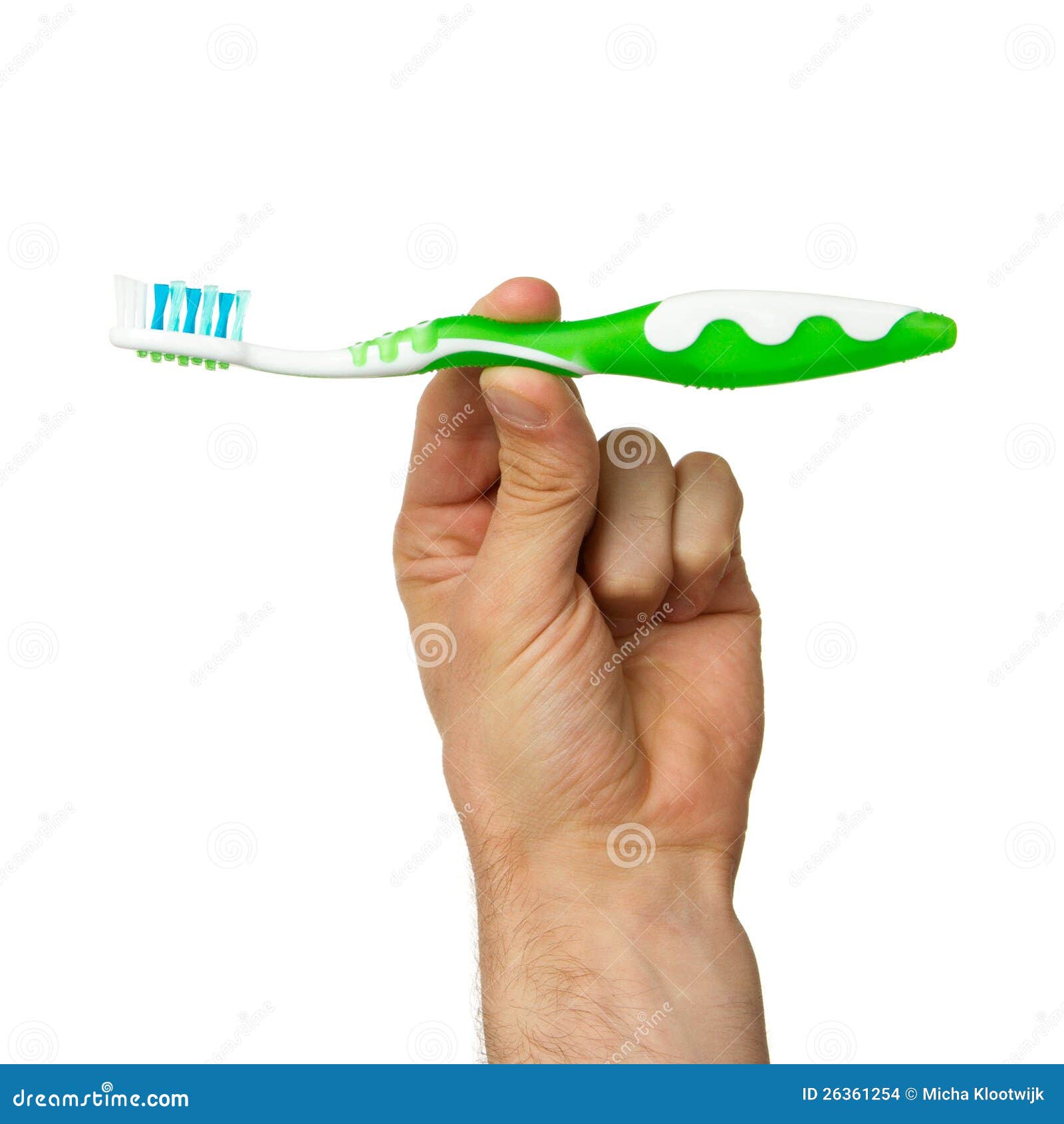 Man Holding a Green Toothbrush Stock Photo - Image of isolated ...