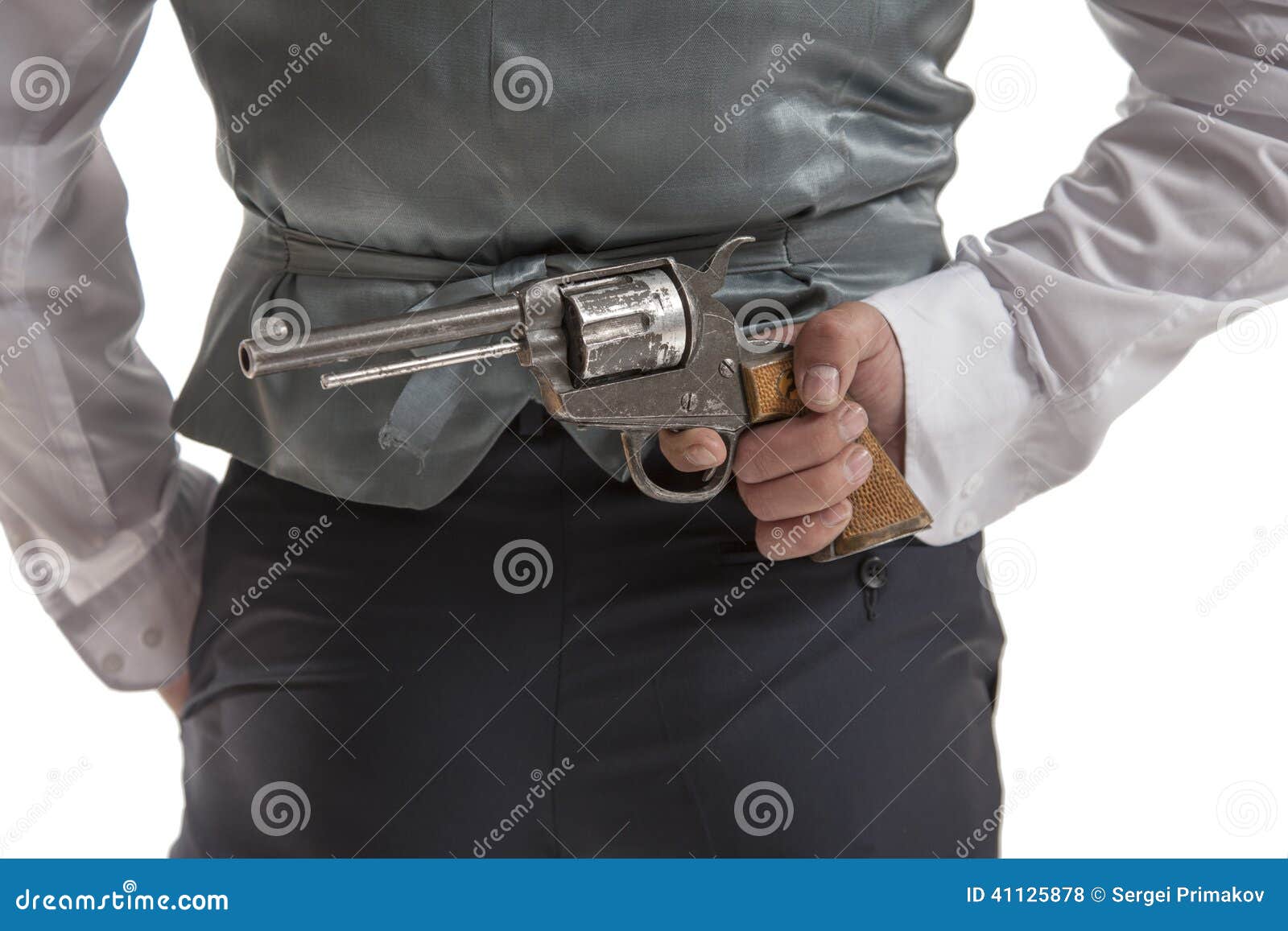 Man Holding a Gun Behind His Back Stock Photo - Image of actor, male ...