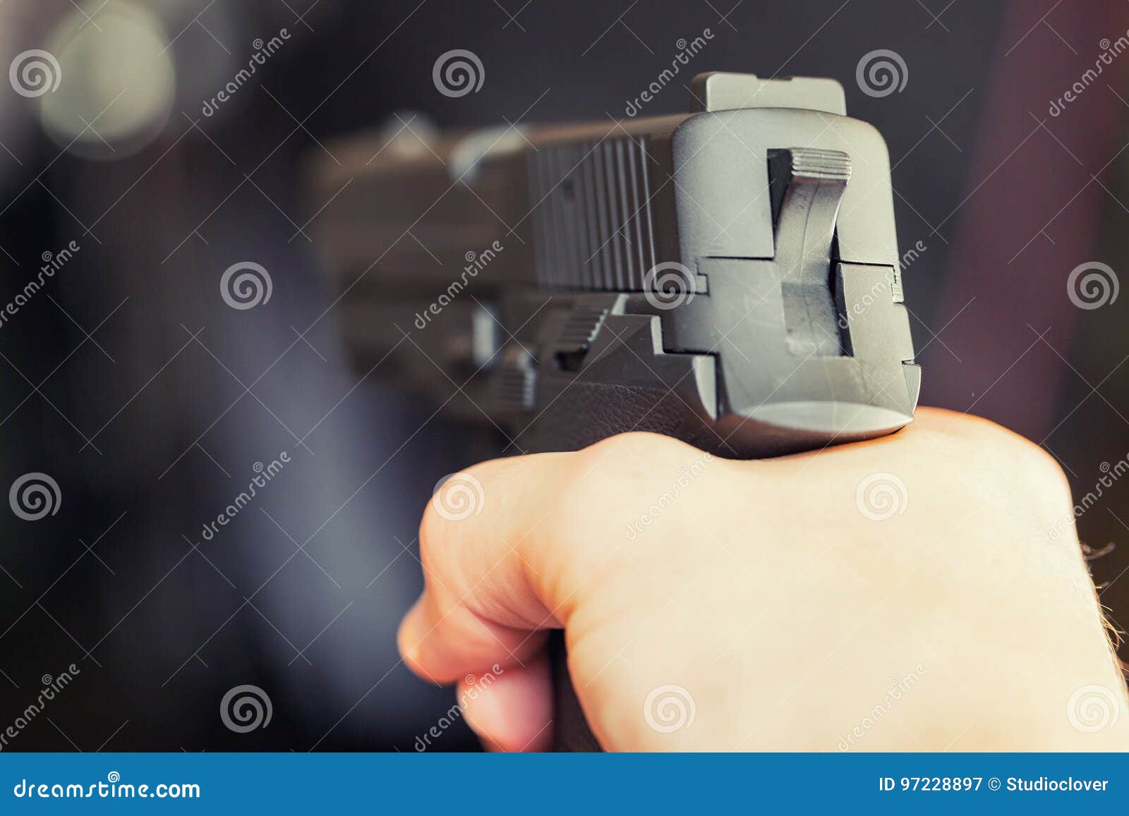 Man Holding Gun in Hand and Ready To Use it Stock Image - Image of ...