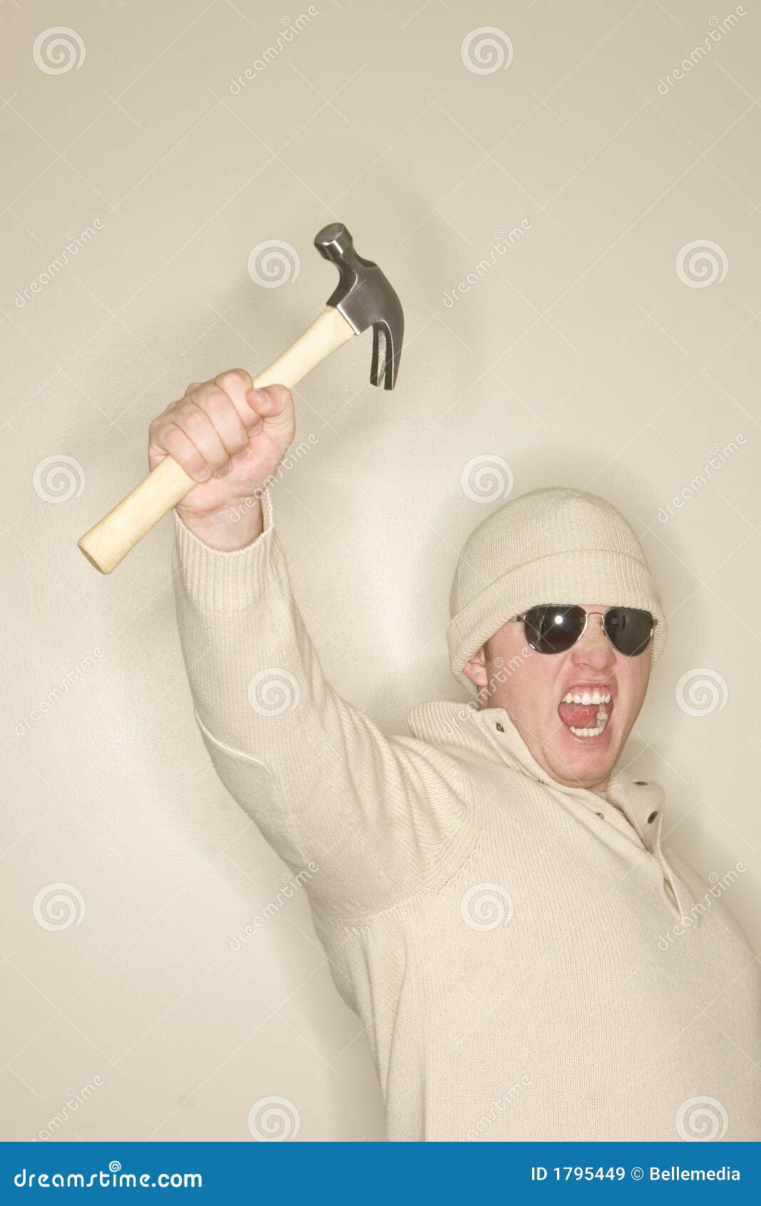 Man holding hammer stock image. Image of shot, front, adults - 1795449
