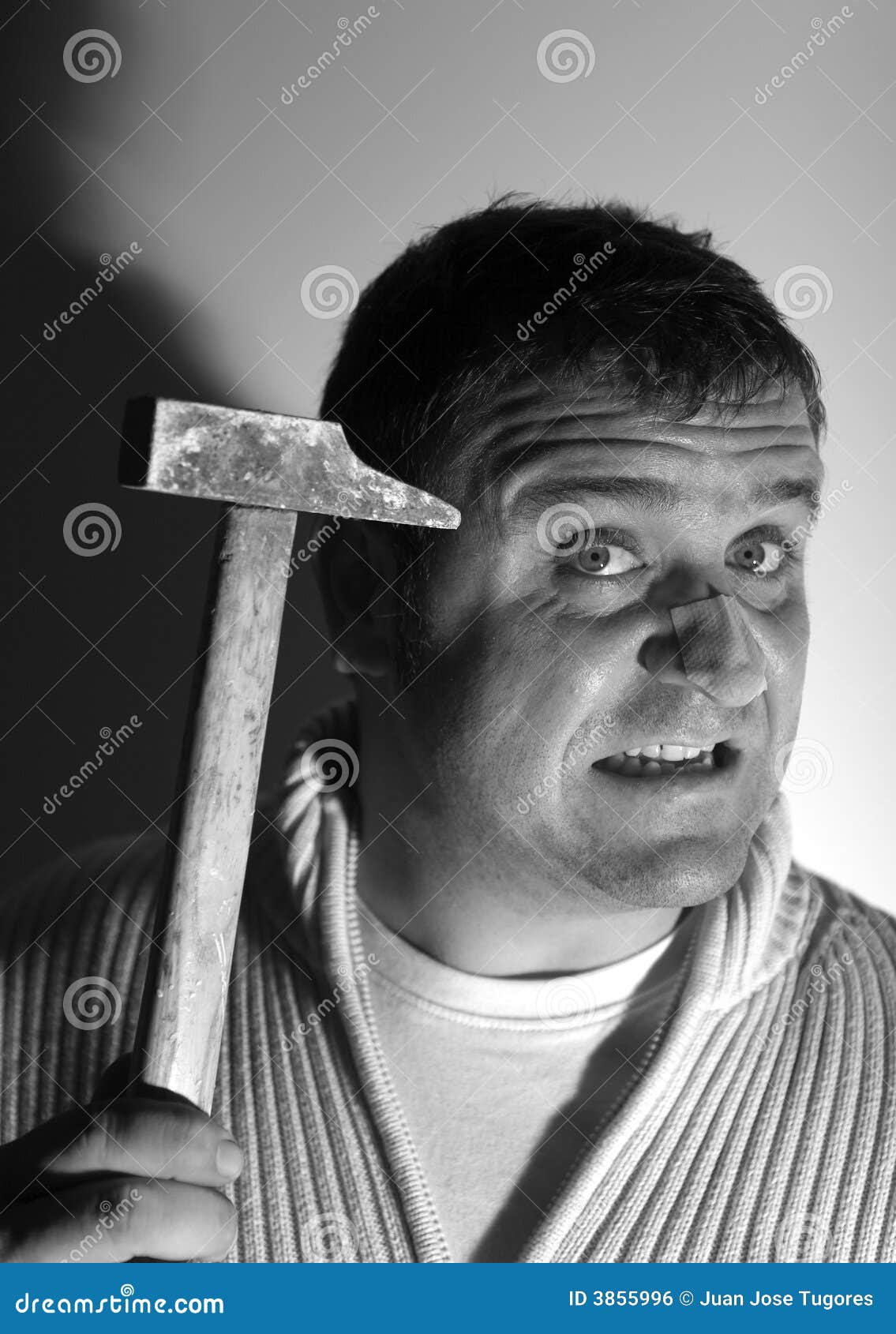 Man holding hammer stock photo. Image of repair, hammer - 3855996