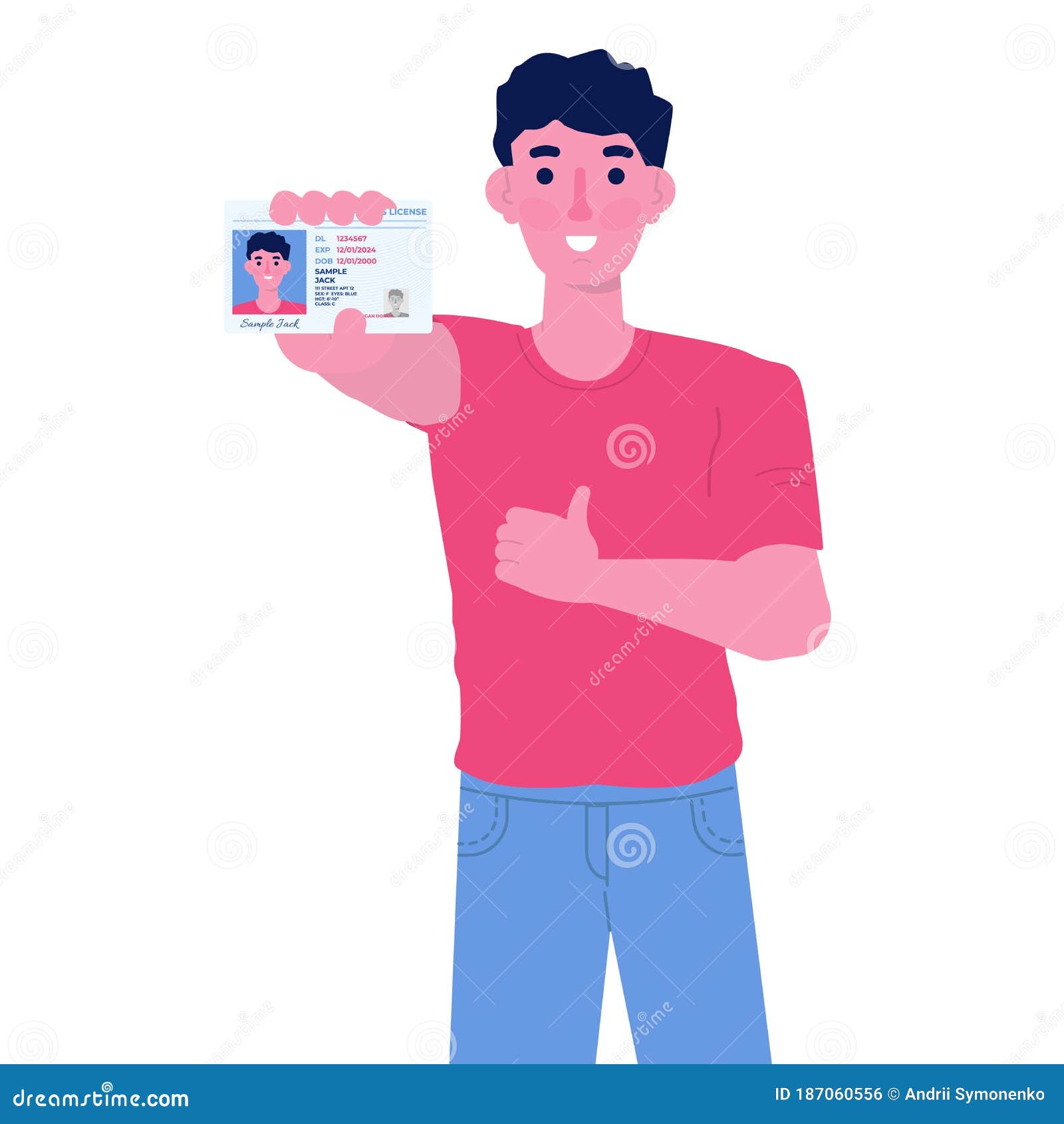 Man Holding License To Win As Identification Card Royalty-Free Stock ...