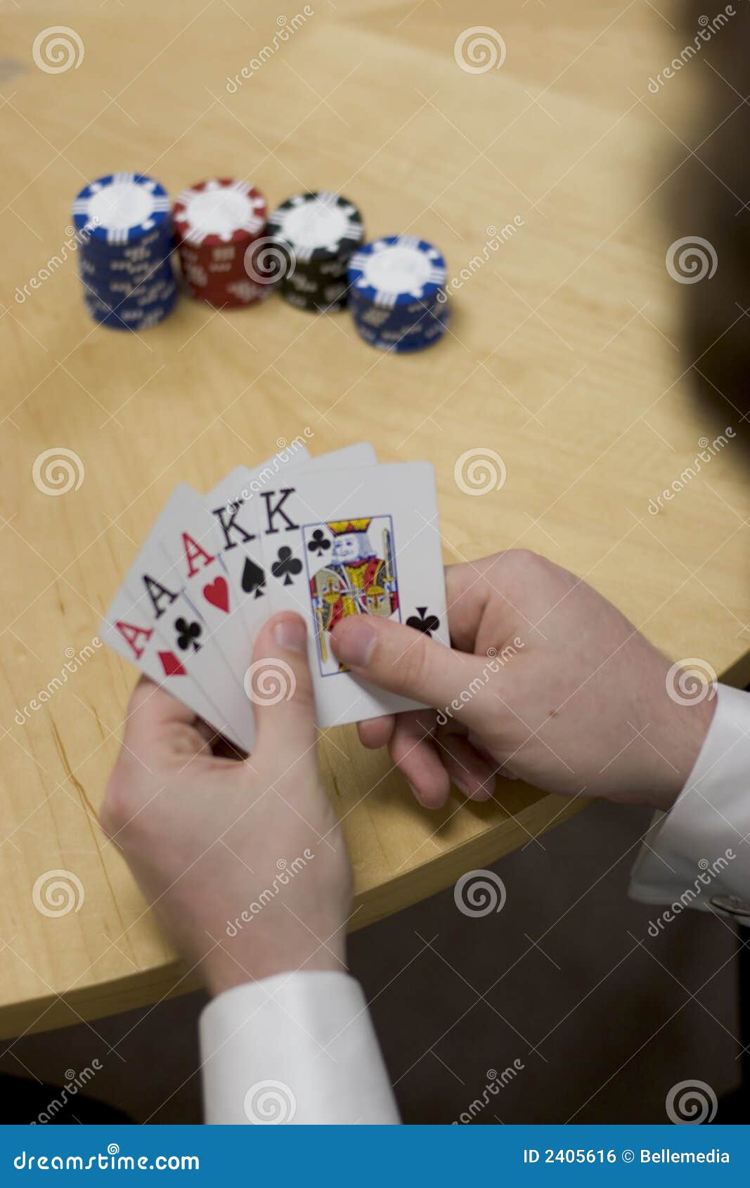 Man Holding a Hand of Cards Stock Photo - Image of horizontal, poker ...