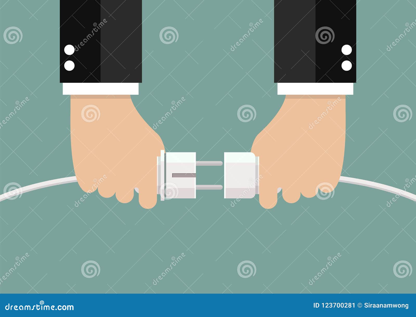 Man Holding in Hand Plug and Socket To Connect Stock Vector ...