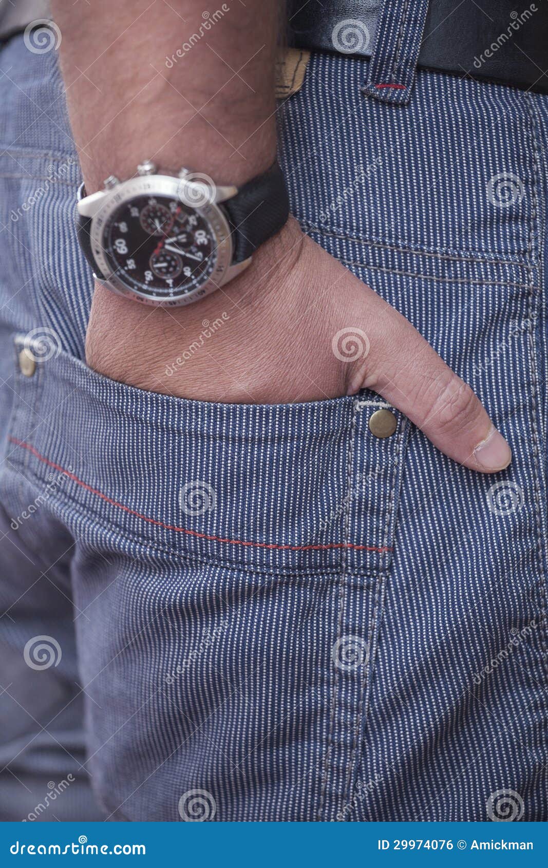 Hand in pocket stock photo. Image of watches, jeans, elegance - 29974076