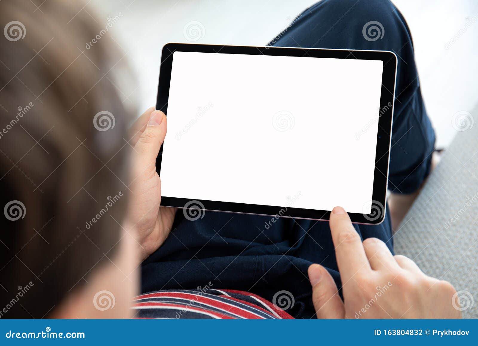 Man Holding in Hands Computer Tablet with Screen Stock Photo - Image of ...