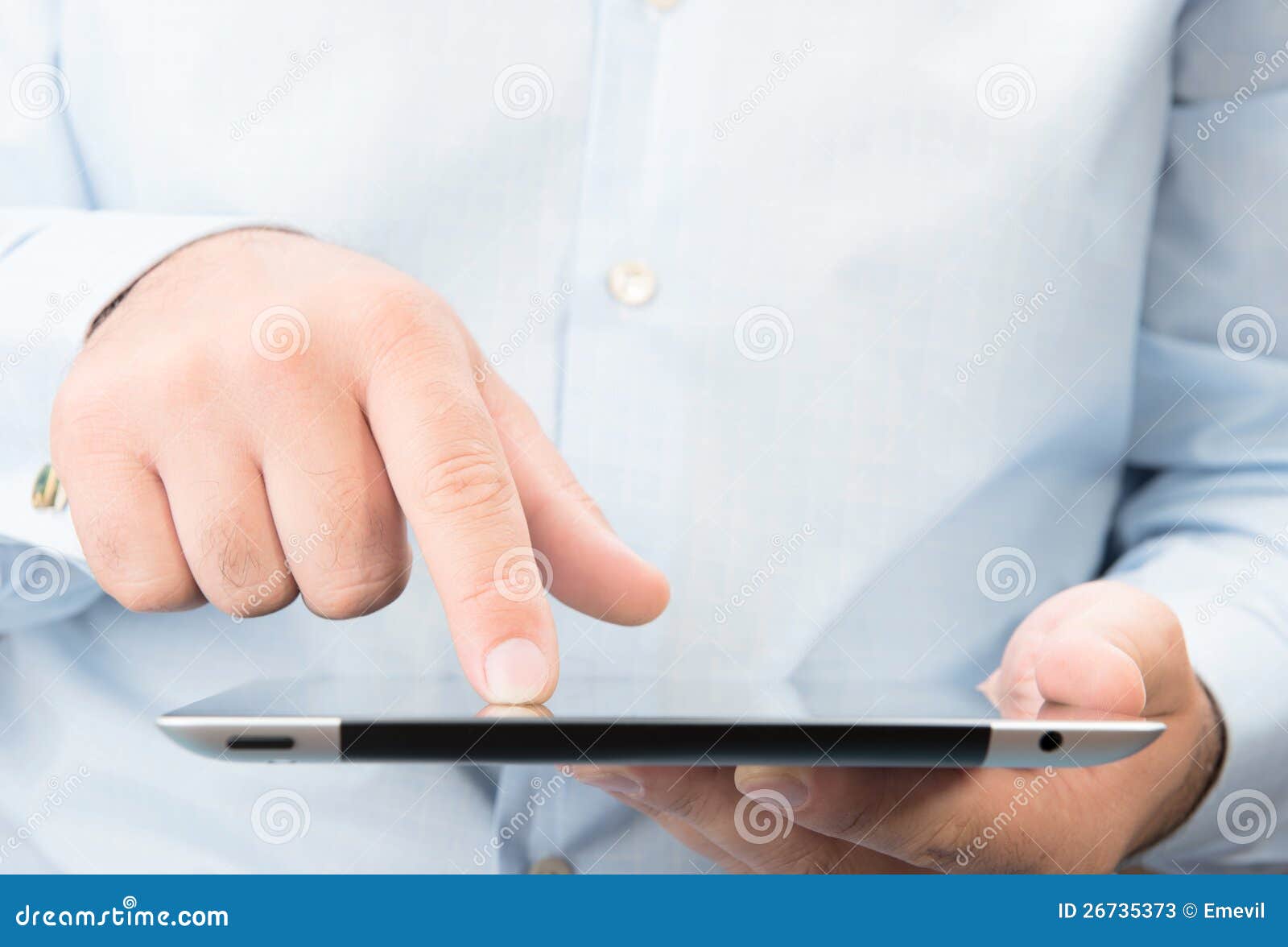 Man Holding in a Hands Digital Tablet Pc. Stock Image - Image of ...