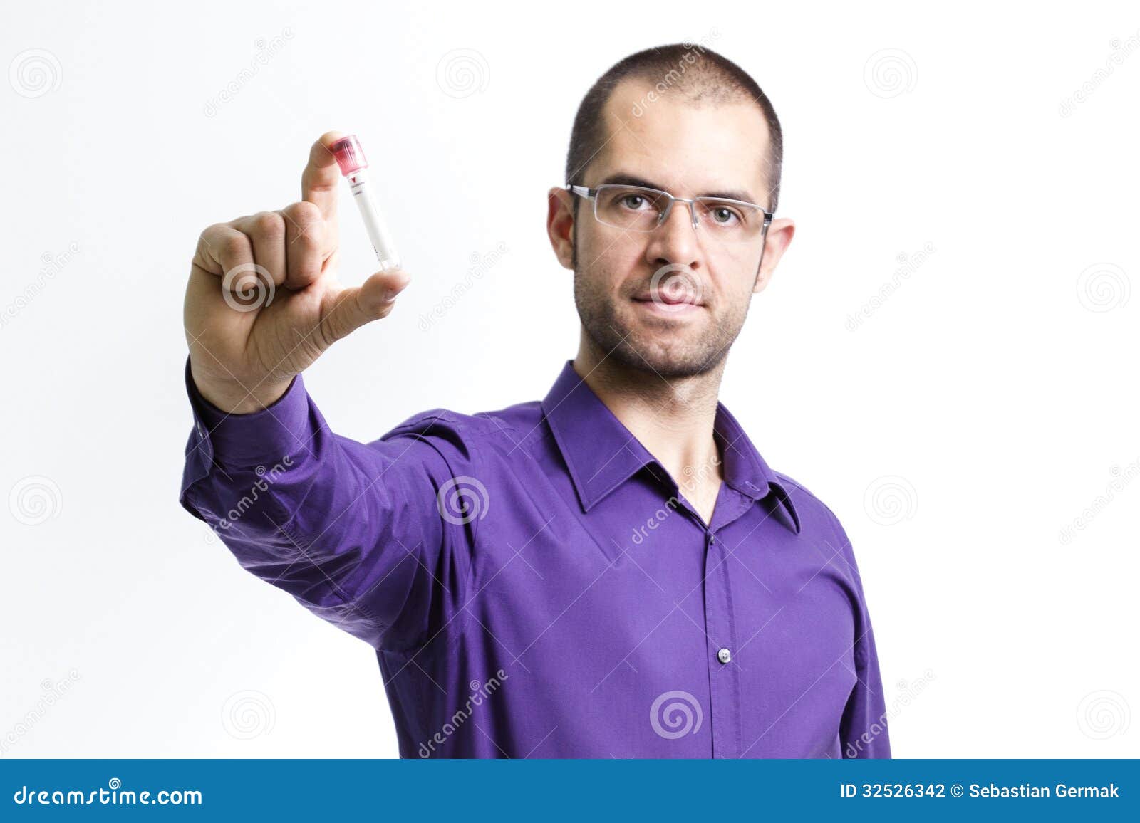 Man Holding in Hands Empty Test Tube Stock Photo - Image of concept ...