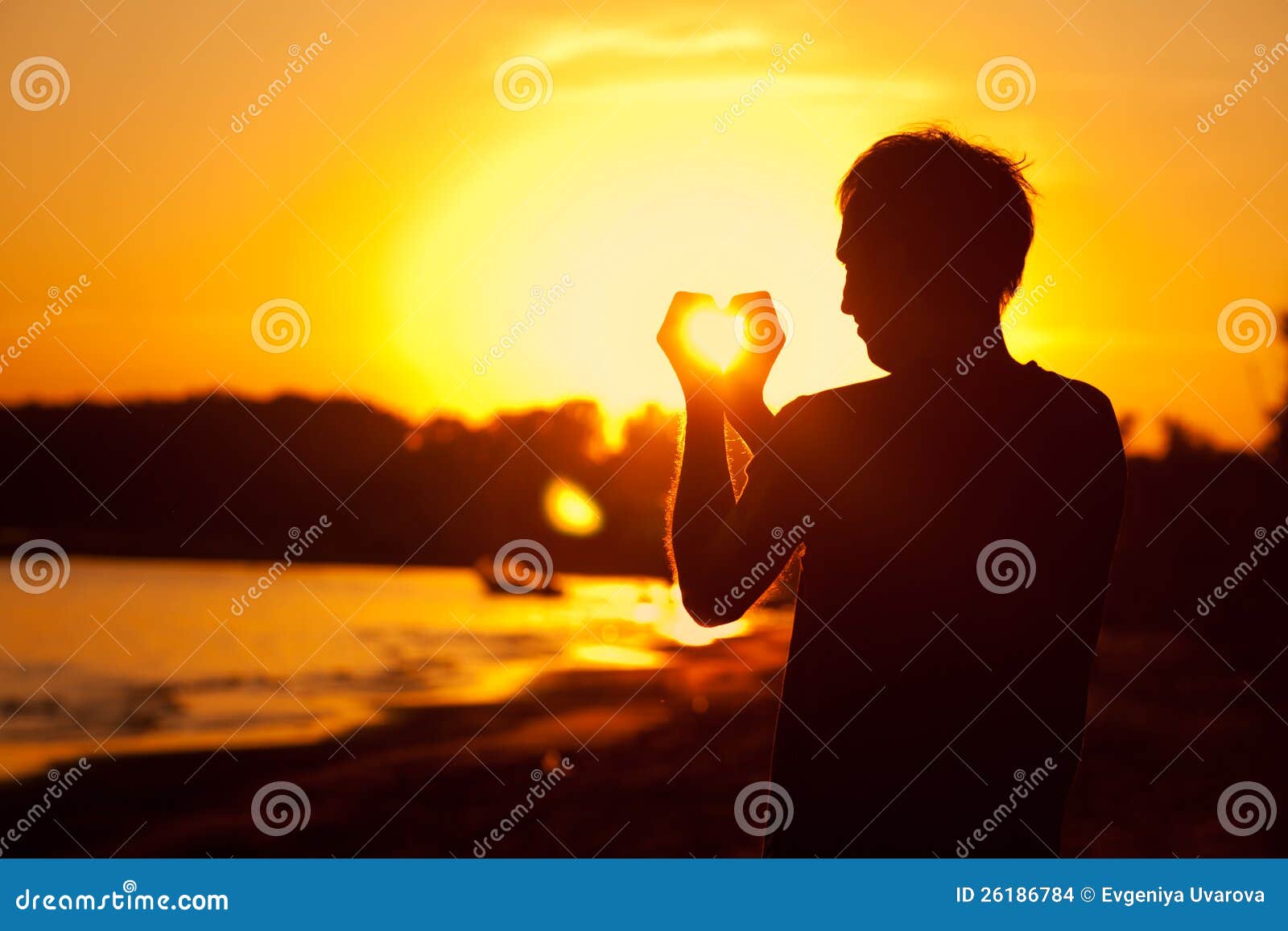 Man Holding in Hands the Setting Sun Stock Photo - Image of people ...