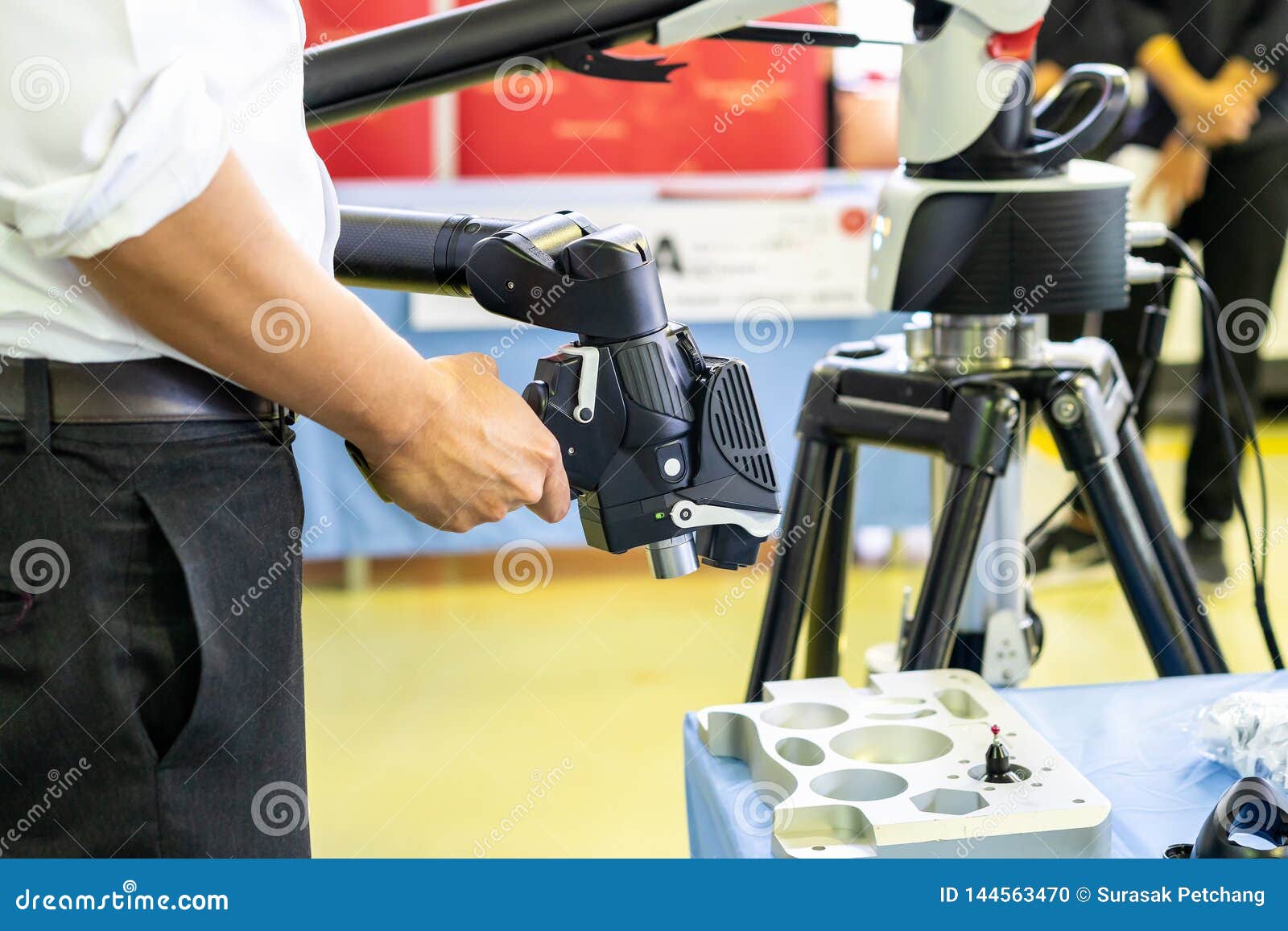 Man Holding Head of High Technology and Modern Automatic 3d Laser Scan ...