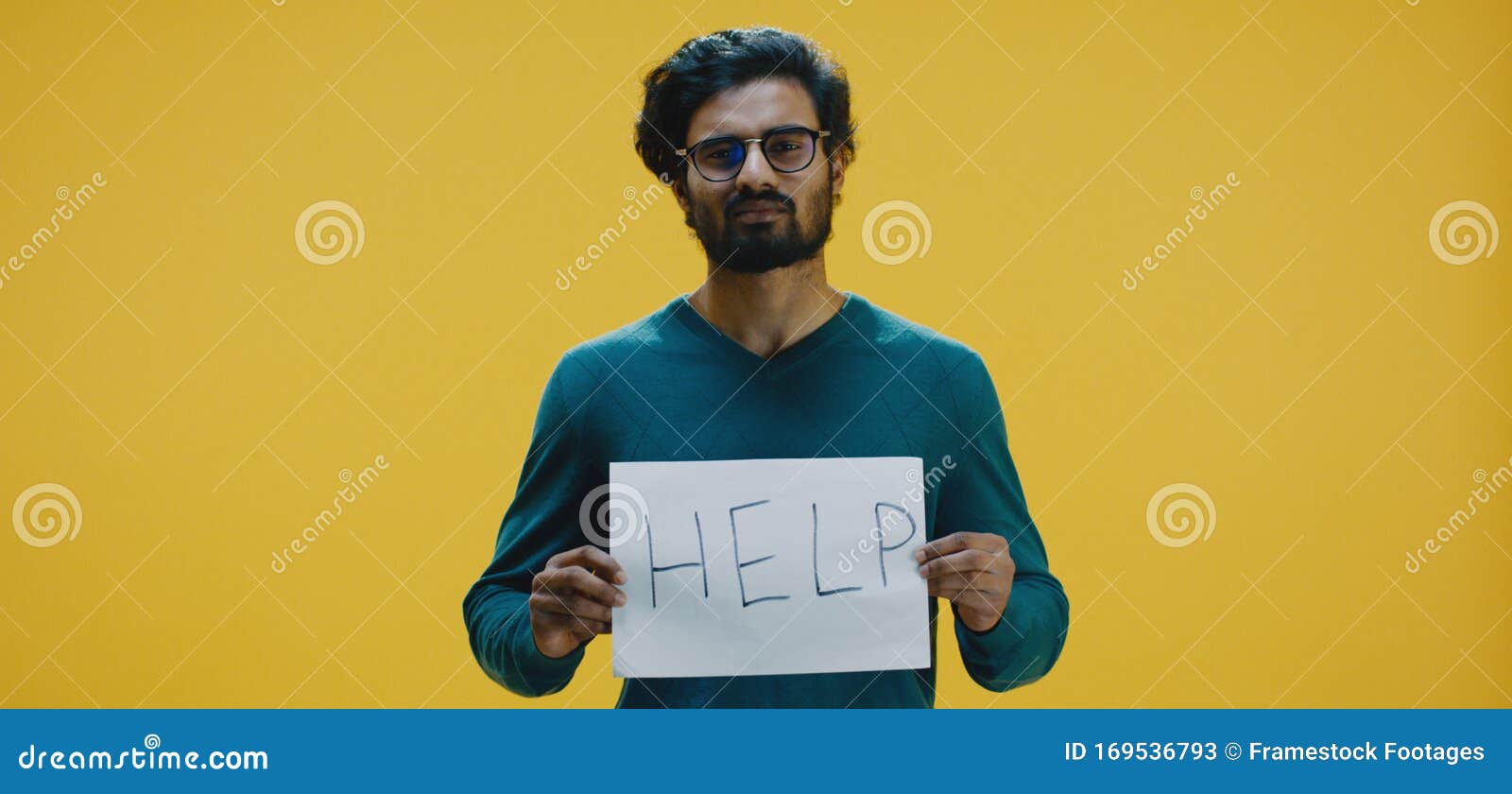 Man holding help sign stock image. Image of appeal, begging - 169536793