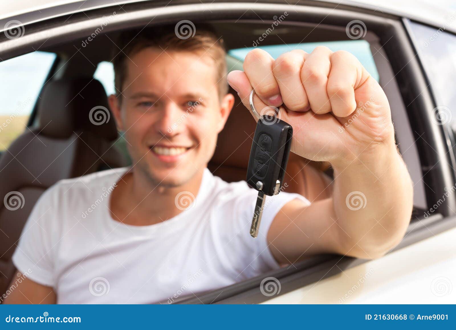 Man is Holding His Car Key Sitting Inside Stock Photo - Image of ...