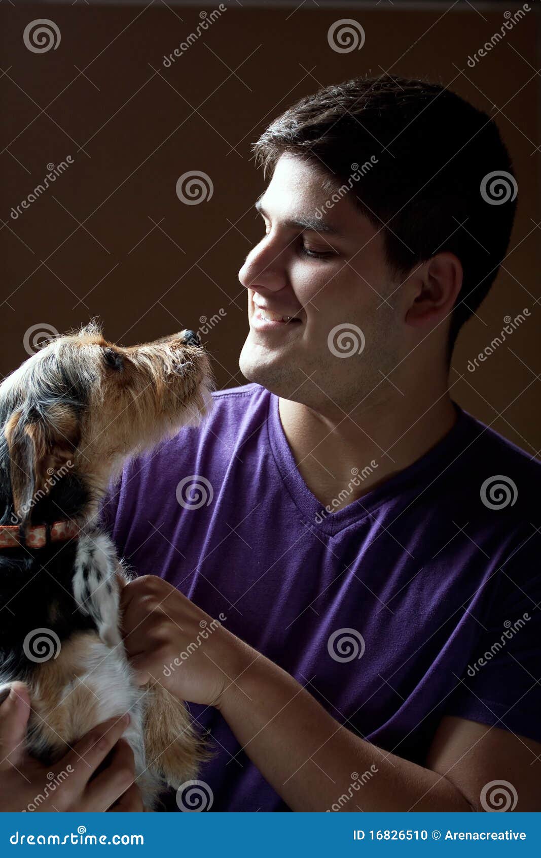 Man Holding His Dog stock photo. Image of buddies, cuddling - 16826510