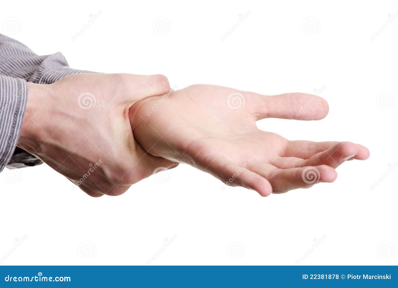 Man holding his hand stock photo. Image of human, isolated - 22381878