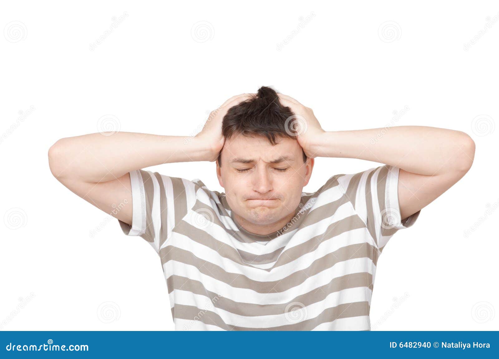 Man holding his head stock photo. Image of expression - 6482940