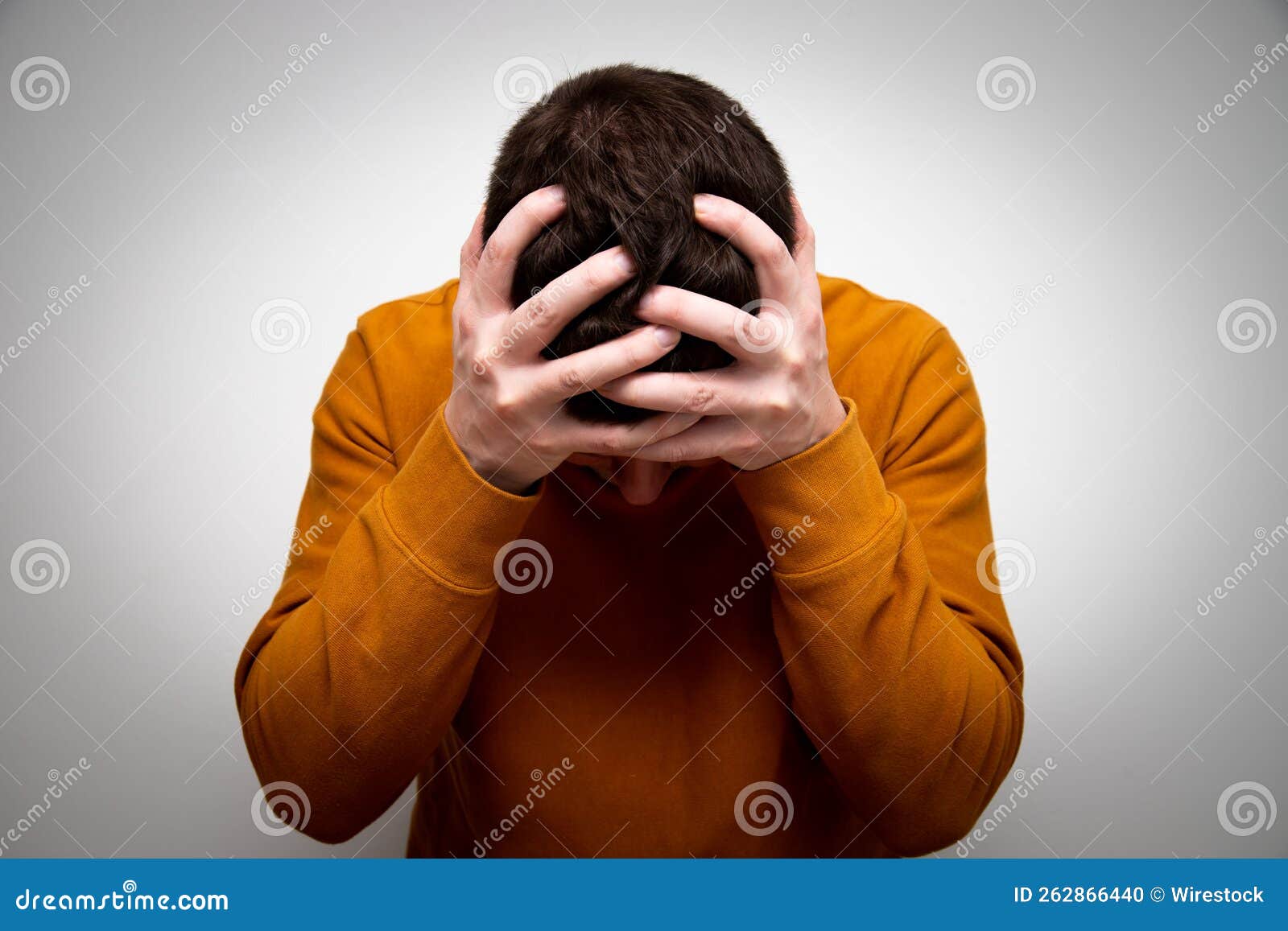 Man Holding His Head Feeling Angry Stock Photo - Image of adult, face ...