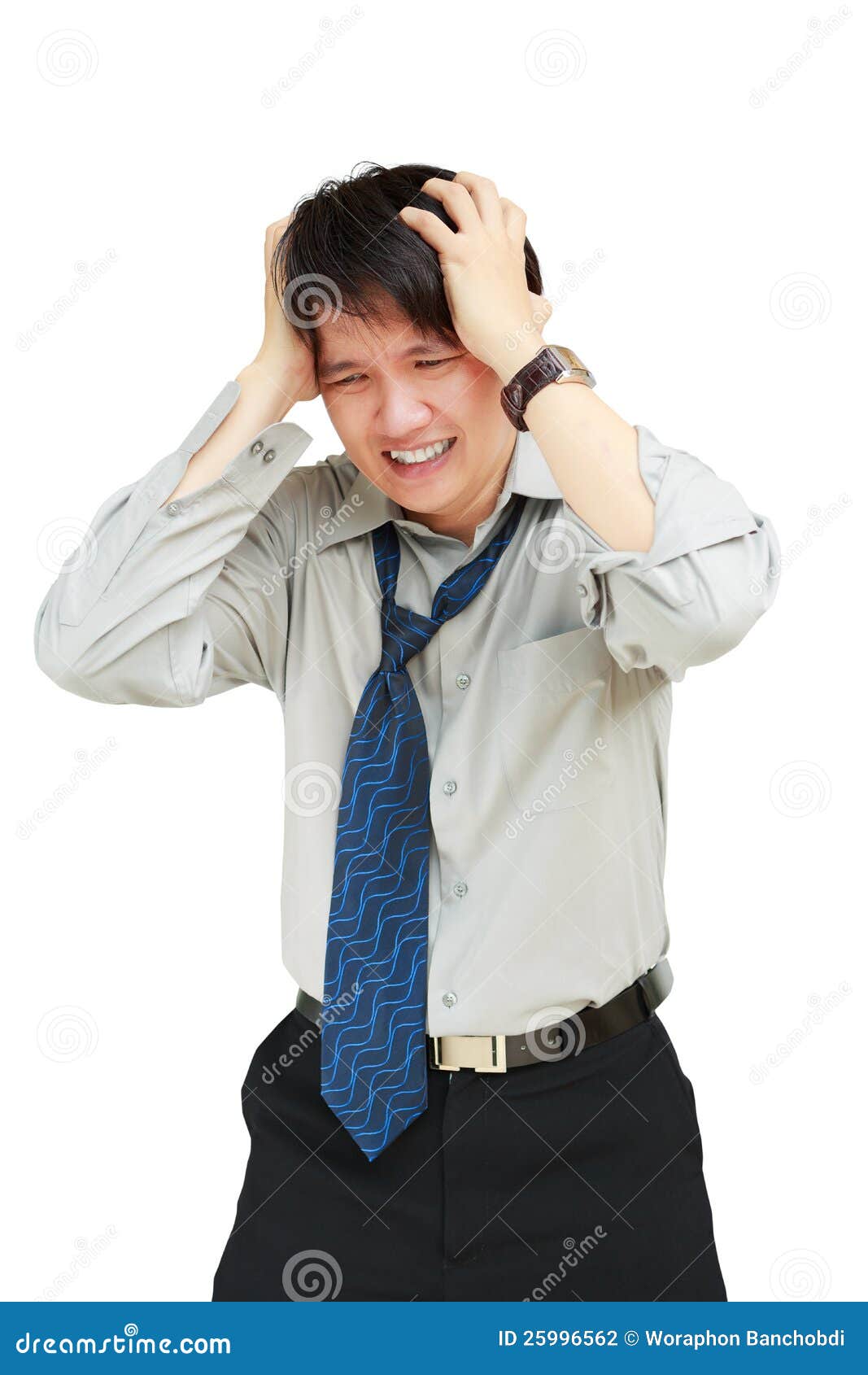 Man Holding His Head In Pain Against Stock Photography - Image: 25996562