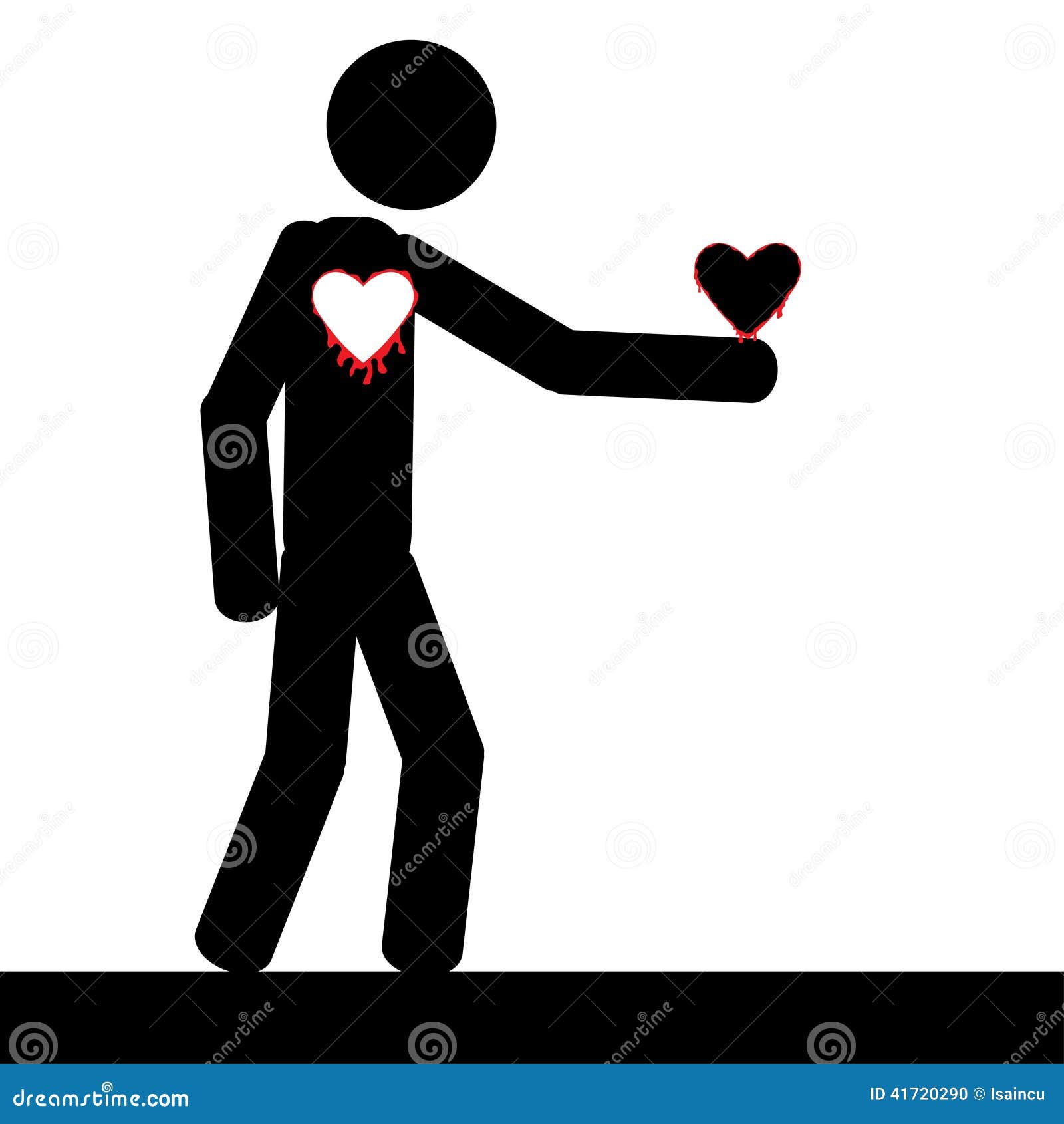 Man holding his heart stock vector. Illustration of cartoon - 41720290