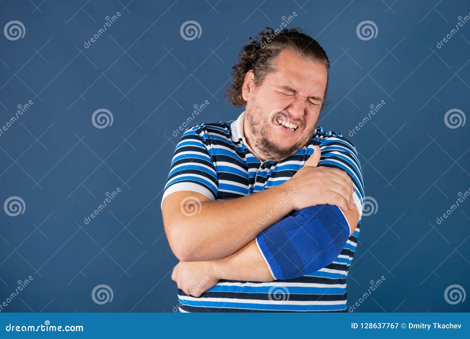 Man Holding His Sore Elbow. Health Problems Stock Image - Image of ...