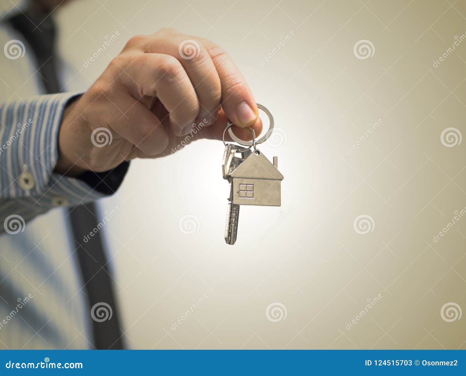 Man Holding a Home Key in His Hand Stock Image - Image of background ...