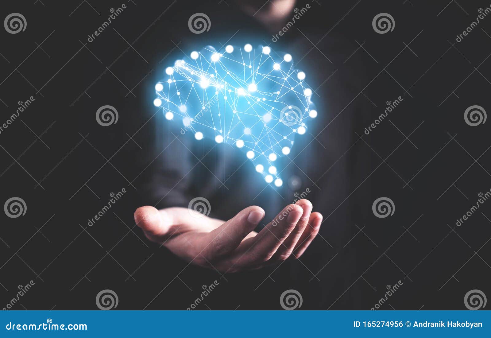 Man Holding Human Brain. Creative, Idea Stock Photo - Image of ...