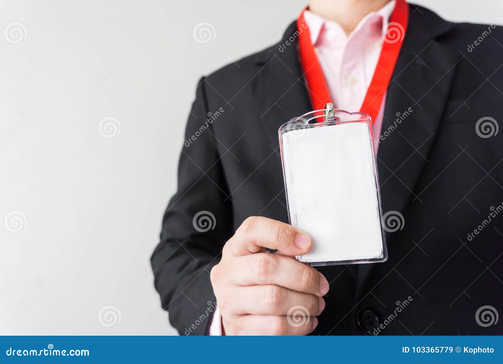 Man Holding Identification Card. Stock Image - Image of office, card ...