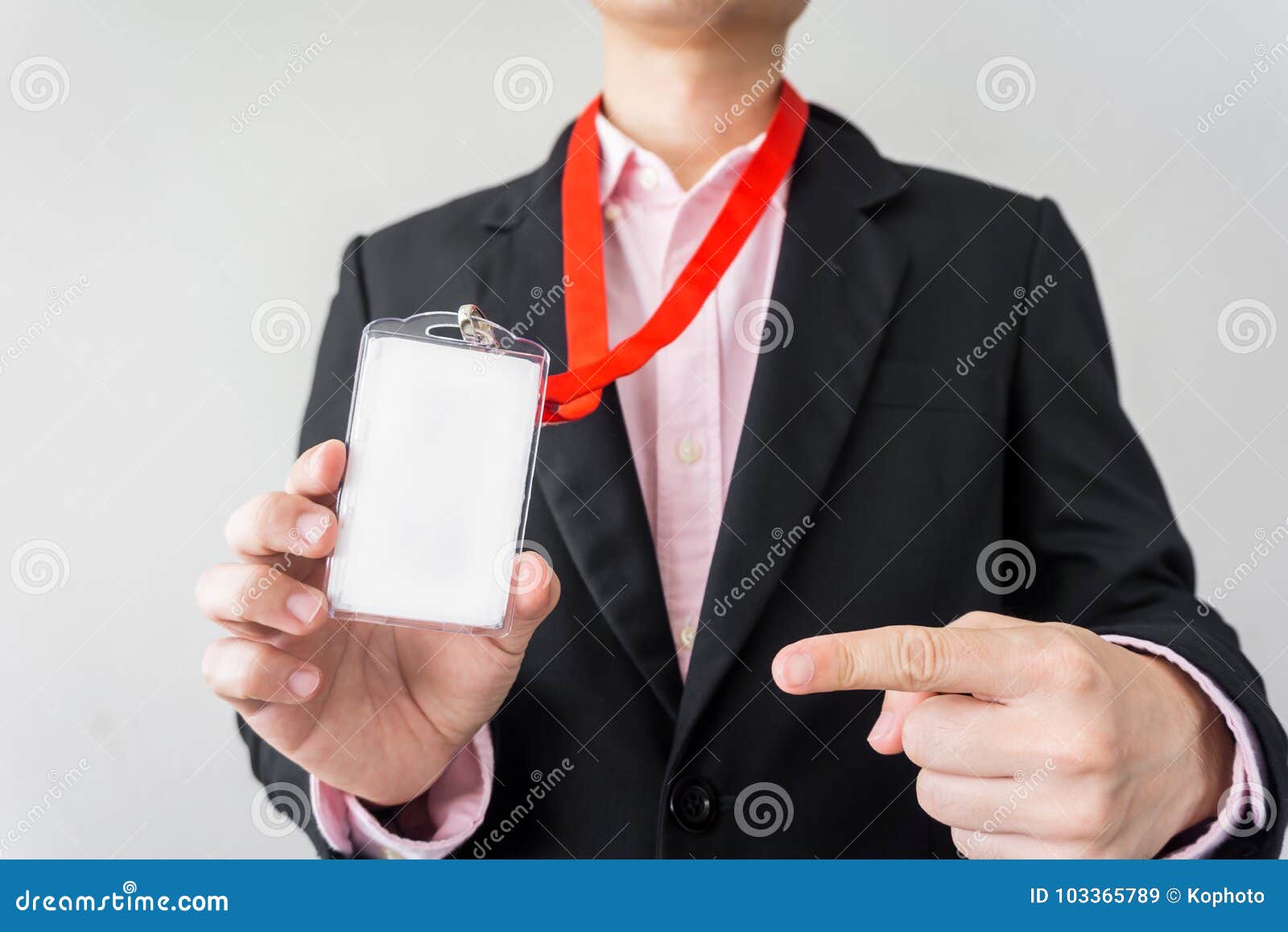 Man Holding Identification Card. Stock Image - Image of copyspace ...