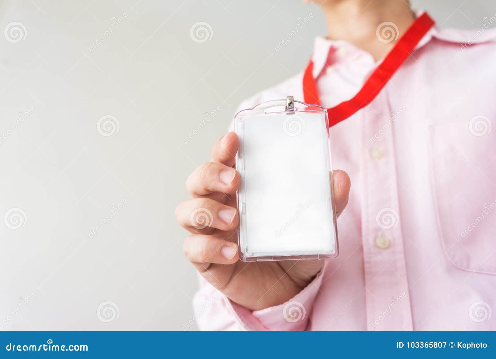 Man Holding Identification Card. Stock Image - Image of advertising ...