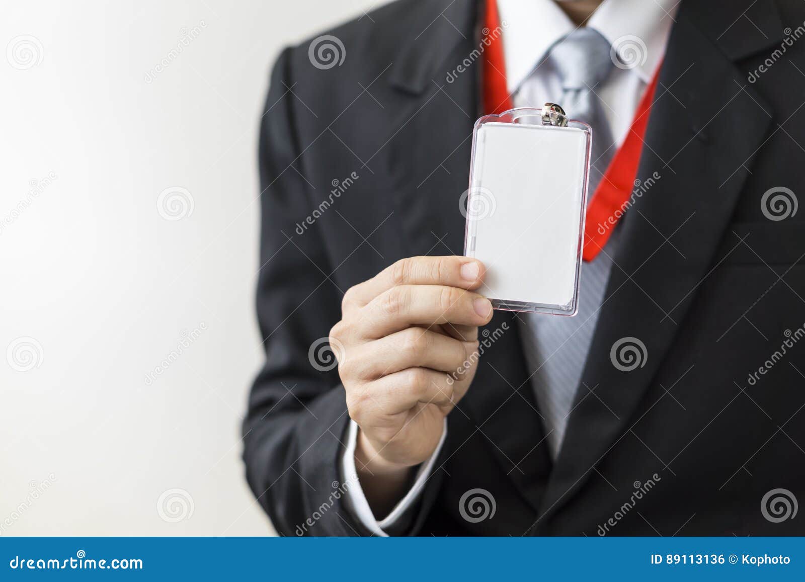 Man Holding Identification Card. Stock Photo - Image of identify ...