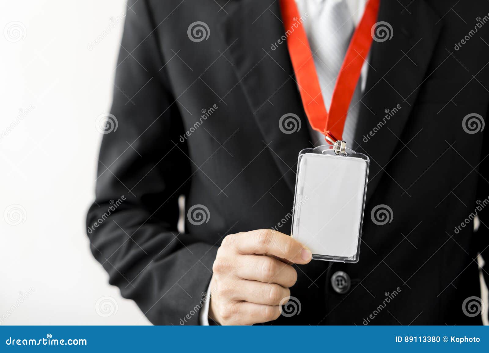 Man Holding Identification Card. Stock Photo - Image of businessman ...