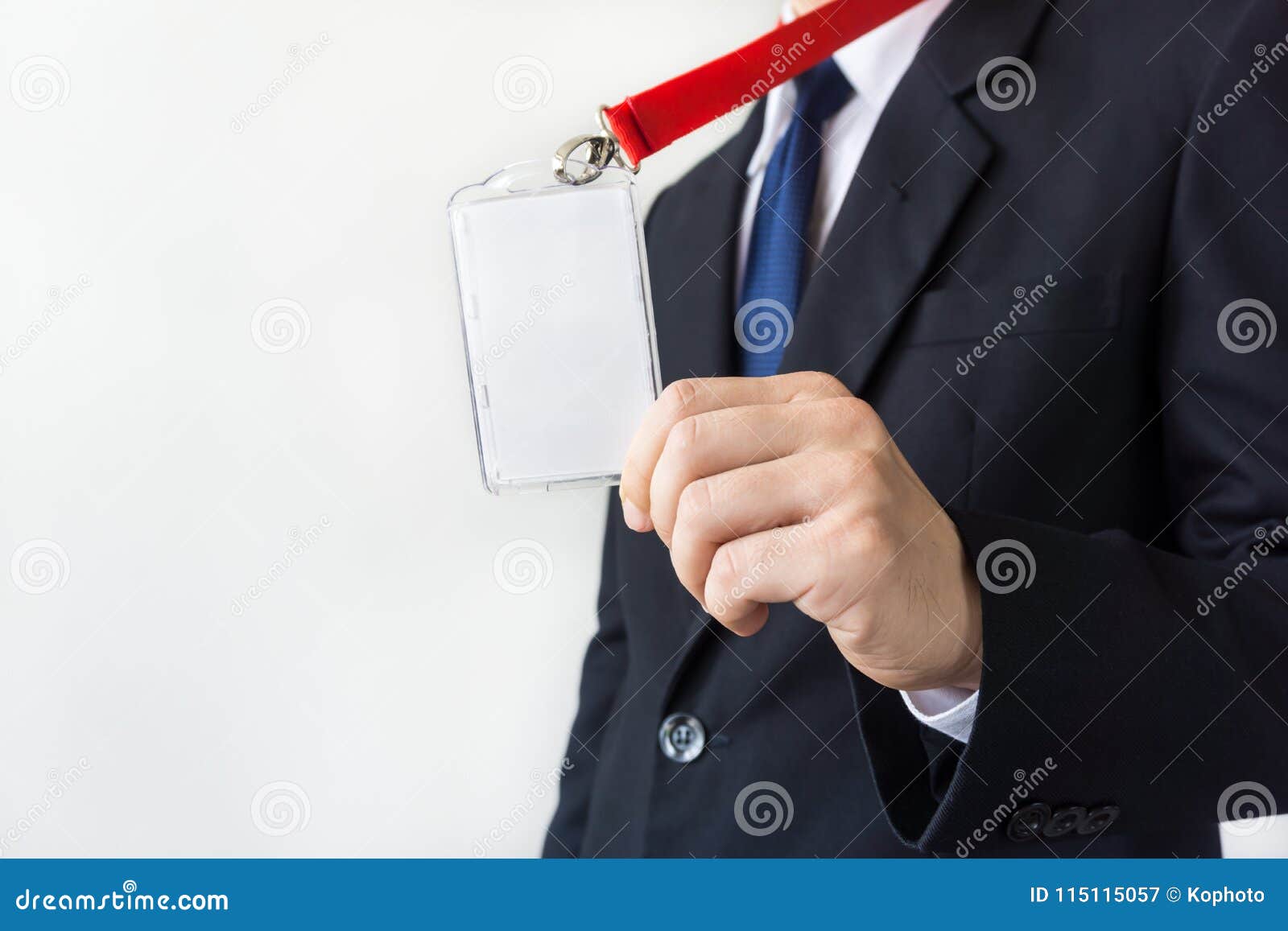 Man Holding Identification Card. Stock Image - Image of object, clasp ...